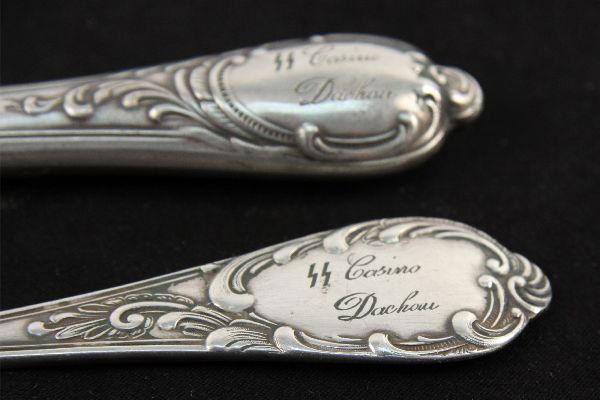 WWII GERMAN SS FLATWARE FROM DACHAU OFFICERS MESS : Lot 6379