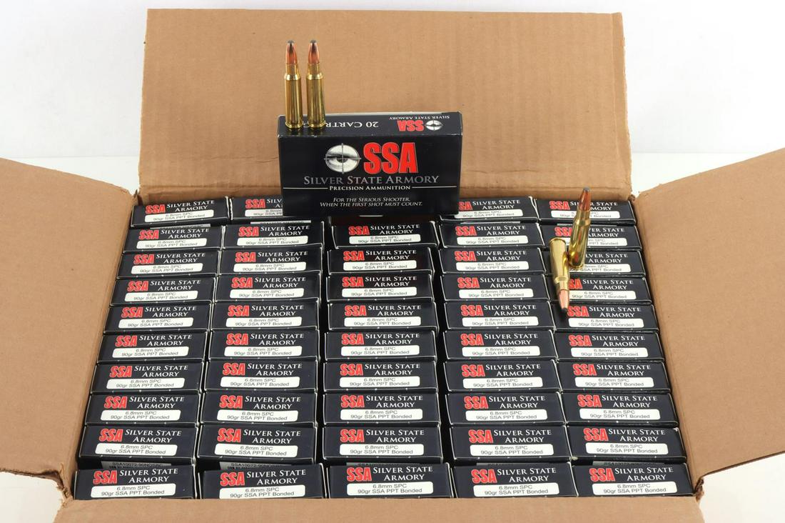 1000 Rounds Ssa 6.8mm 90gr Ppt Bonded Ammunition Auction