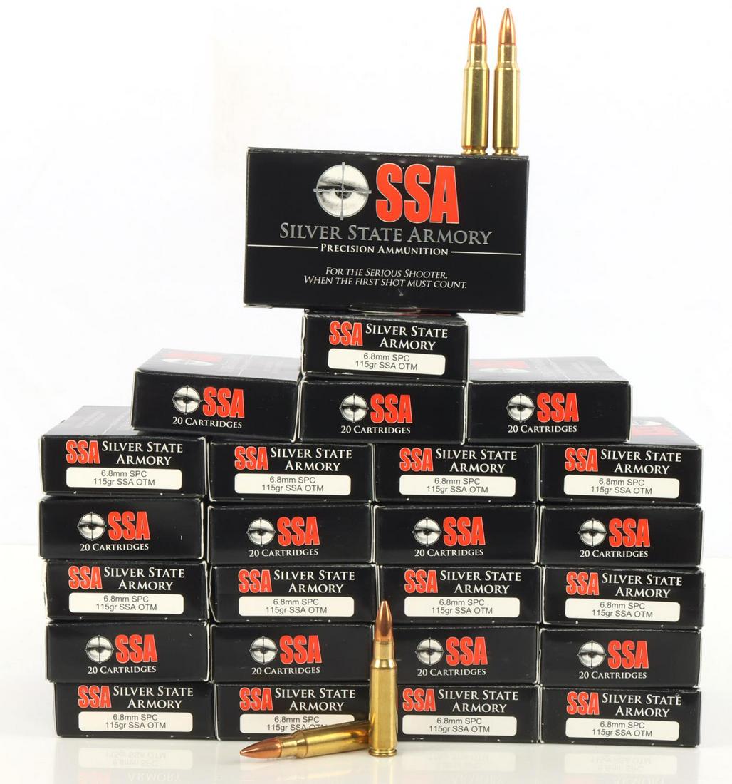 500 Rounds Of Ssa 6.8mm 115gr Ssa Otm Ammunition Auction