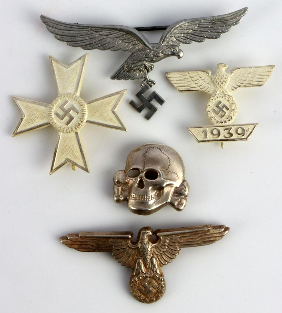 5 Wwii German Waffen Ss Luftwaffe Insignia Badges