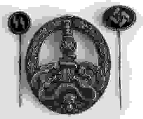 3 Wwii German Antipartisan Badge & Waffen Ss Pins Auction