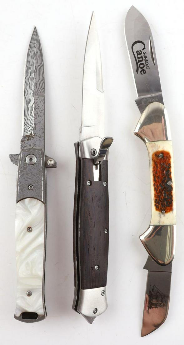 3 Switchblade Knife Lot Elit Edge & United Auction