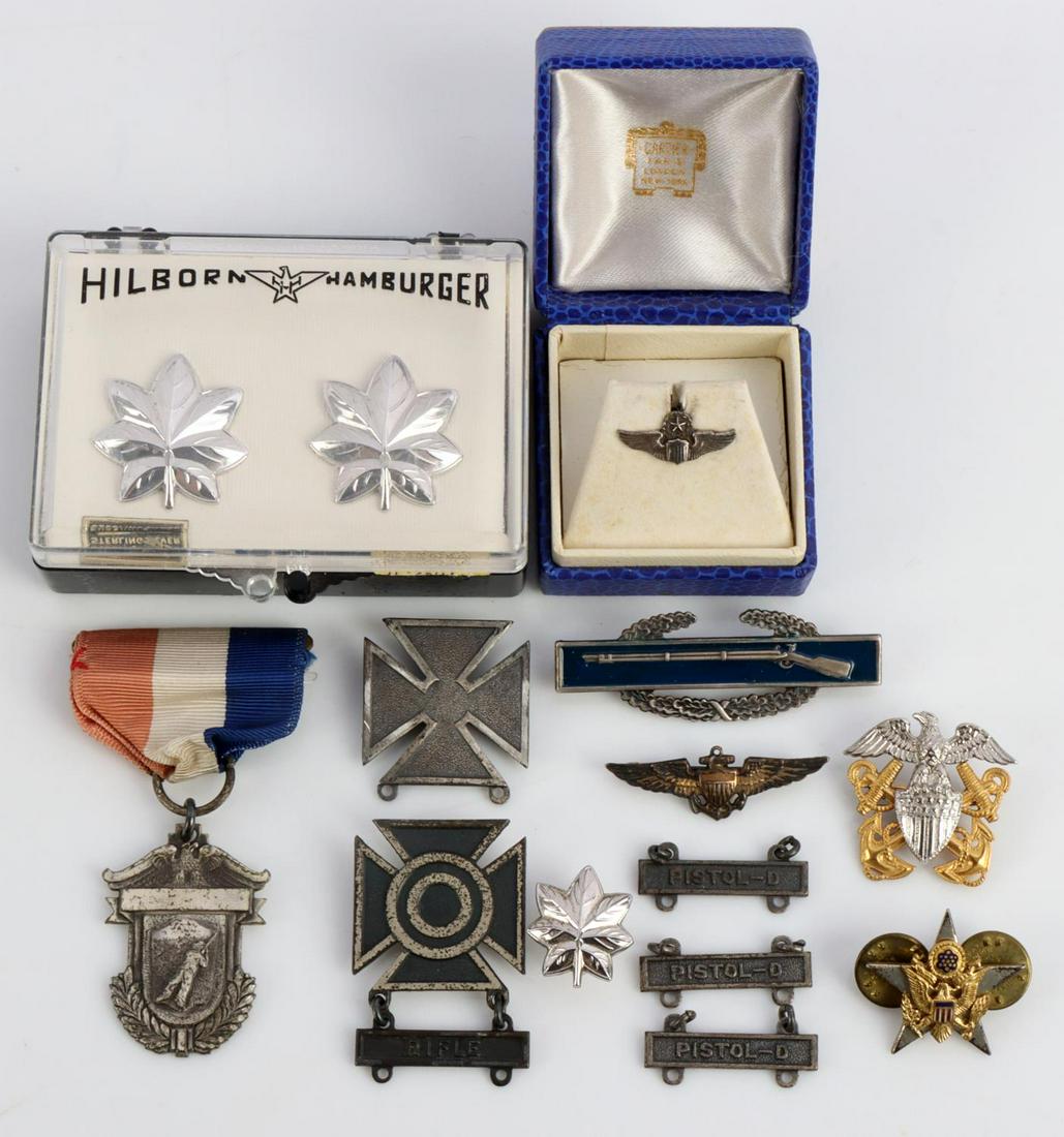 Sterling Silver Badge Insignia Lot Cib Pilot Nra Auction