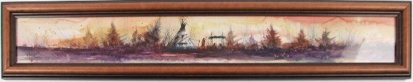 JOHN TRACY II FRAMED WATERCOLOR WAR EAGLE
