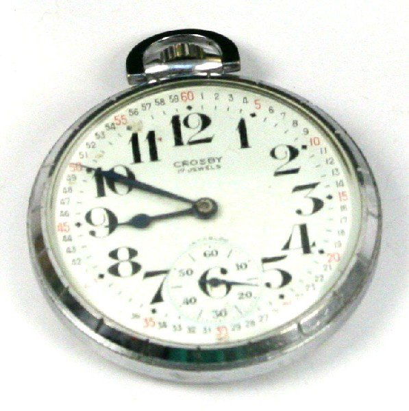 VINTAGE CROSBY 17 JEWEL RAILROAD WATCH : Lot 7187