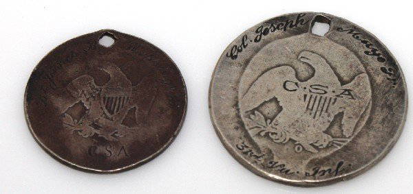 Civil War Seted Coin Csa Confederate Dog Tags
