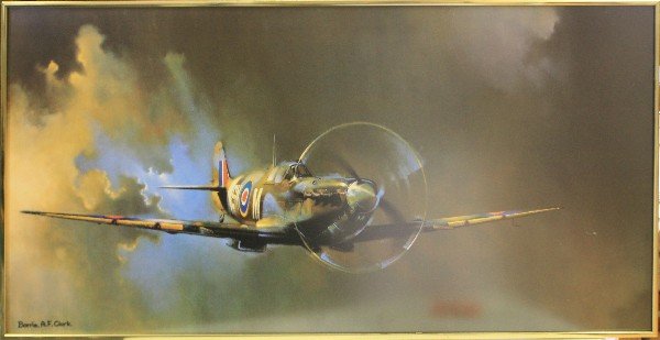 Spitfire By Barrie A.f. Clark Framed Litho Poster