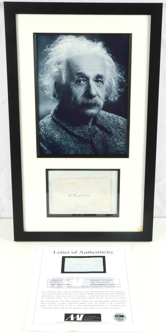 Albert Einstein Autograph And Photo With Coa Auction