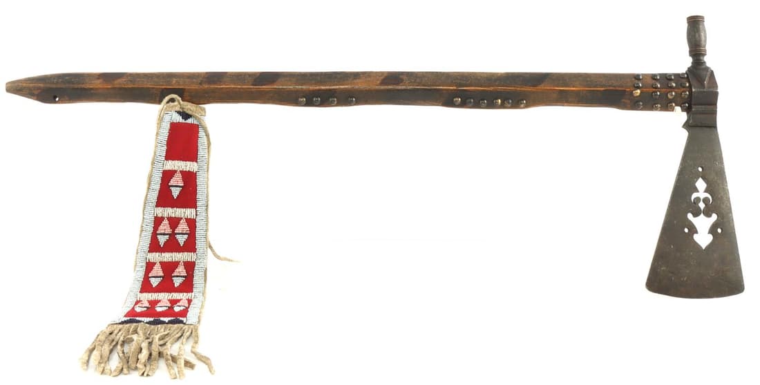 Authentic Native Pipe Tomahawk Beaded Drop Auction