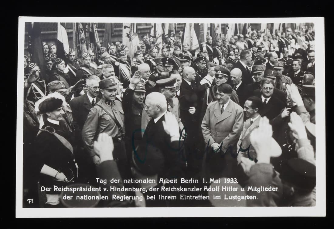 Wwii German Joseph Goebbels Signed Postcard