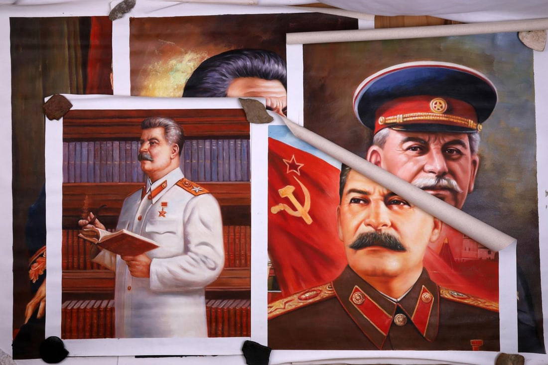 5 Oil On Canvas Portrait Painting Of Joseph Stalin Auction