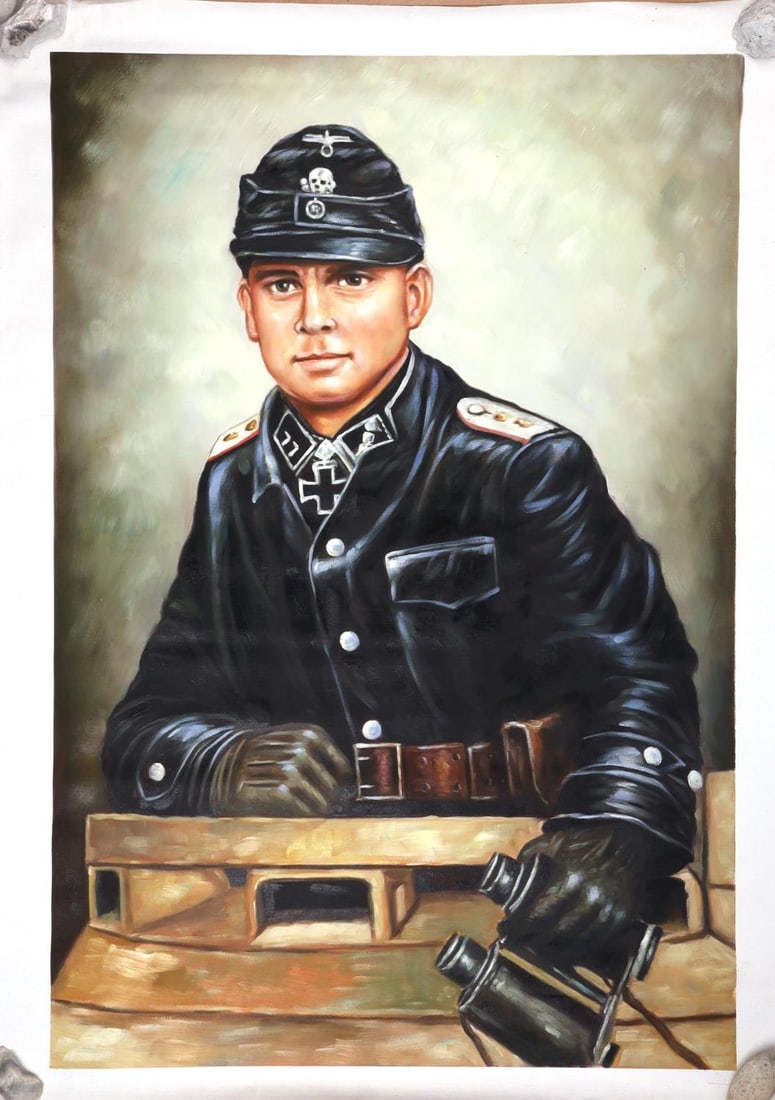 Oil On Canvas Portrait Of Ss Commander Wittmann Auction