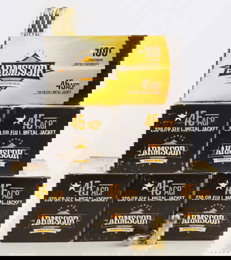 600 Rounds Of Armscor .45 Acp Fmj Ammunition
