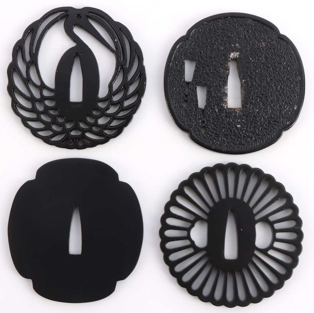 Lot Of 4 Japanese Samurai Katana Tsuba Hand Guards Auction