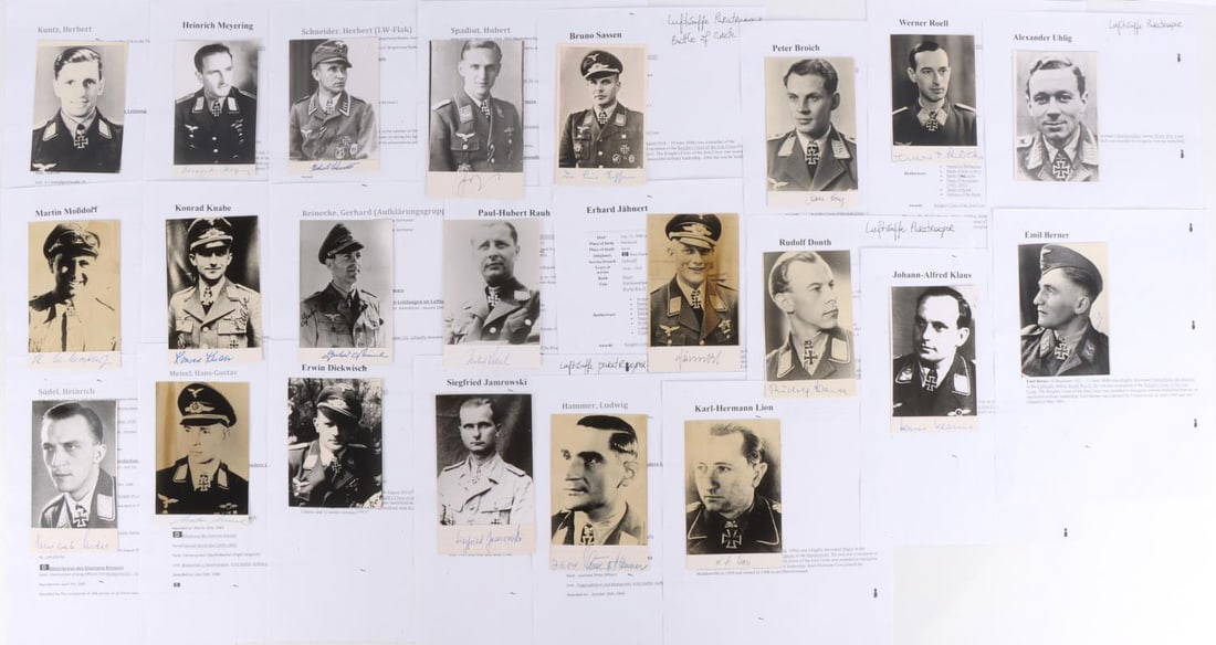 22 German Reich Luftwaffe Knight's Cross Winners Auction