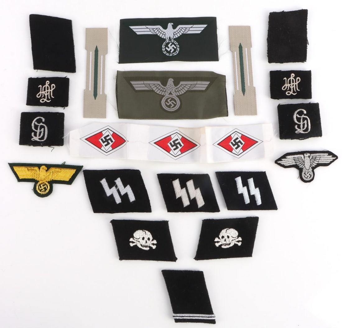 21 Wwii German Reich Embroidered Patches & Boards Auction