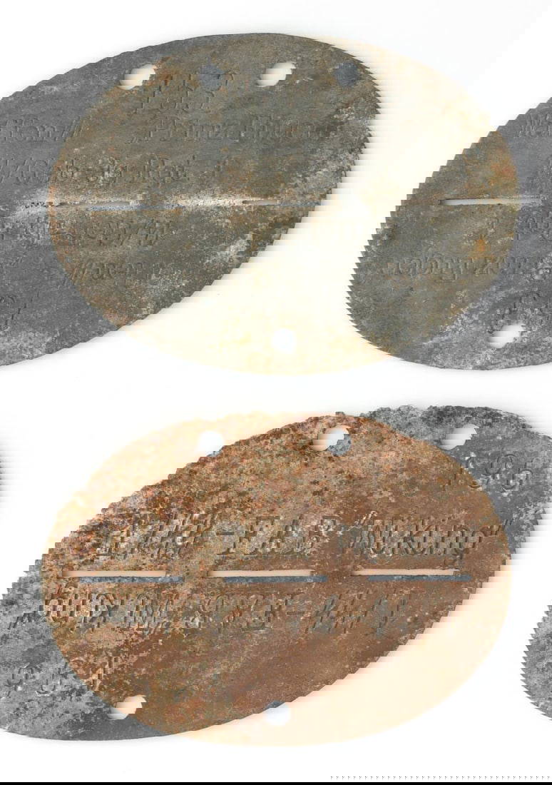 Wwii German Third Reich Ss Dog Tag Lot Of 2 Auction