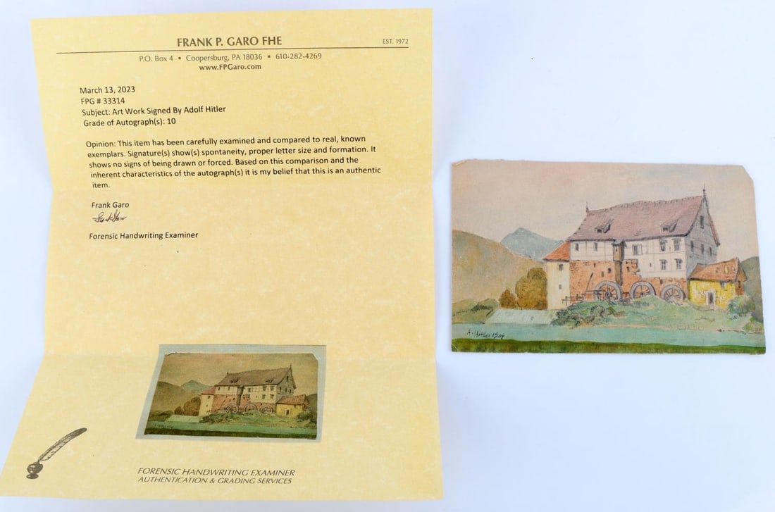 Wwii Adolf Hitler Colored Pencil Sketch Of A Mill