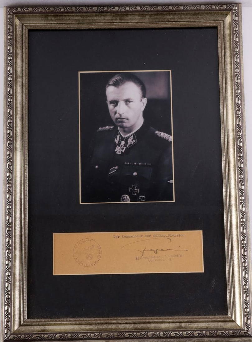 Wwii Hermann Fegelein Ss Kav. Div. Signed Document Auction