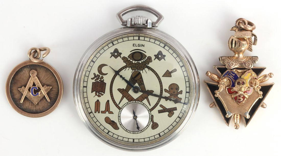 Masonic Pocket Watch & Knights Of Pythias Fob Auction