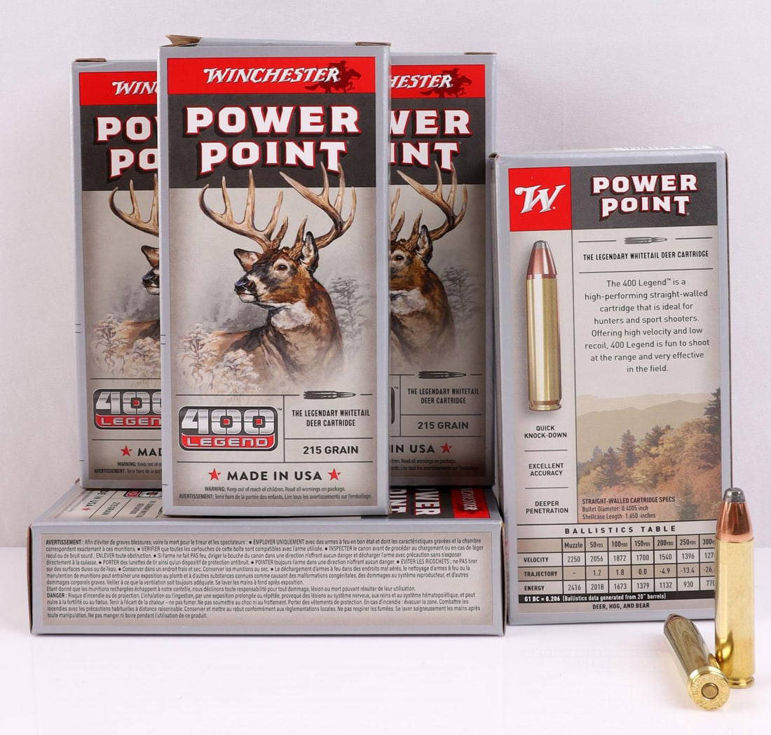 100 Rounds Of Winchester 400 Legend 215gr Ammo Auction