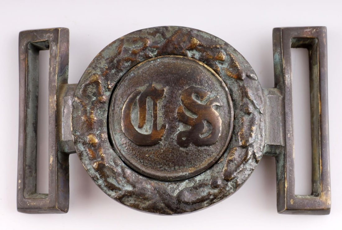 Us Civil War Confederate 2 Piece Belt Buckle Auction