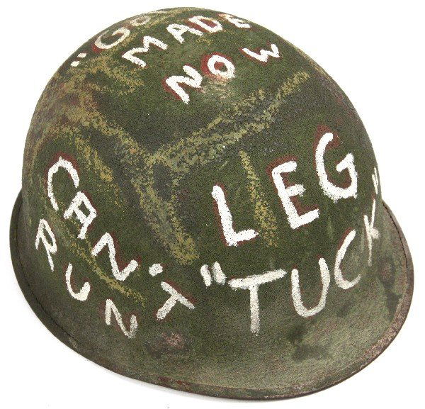 VIETNAM PAINTED M-1 SHORT TIMER HELMET & LINER