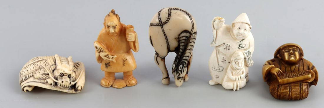 Antique Japanese Netsuke Lot Of 5 Auction