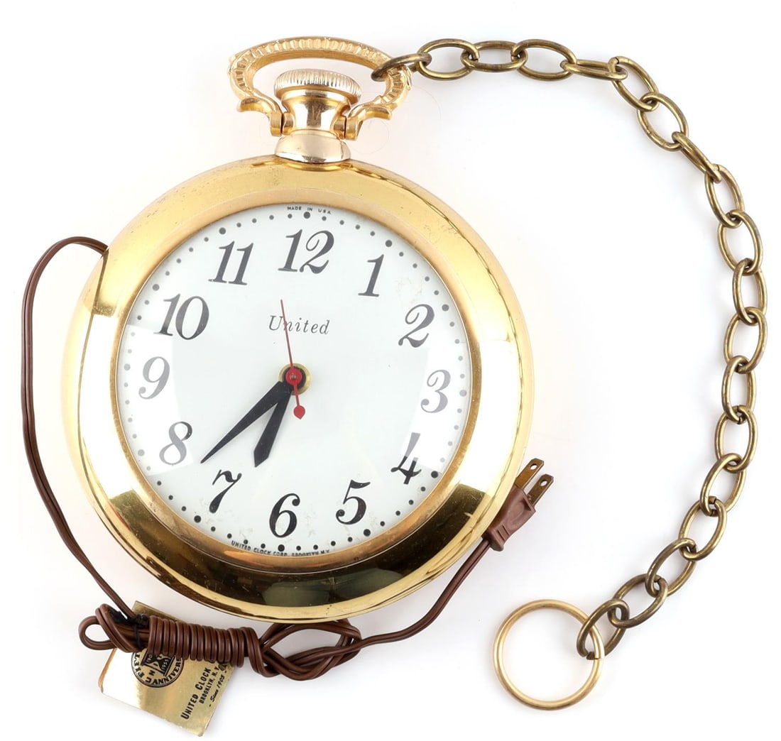 United Clock Corp Large Pocket Watch Wall Clock