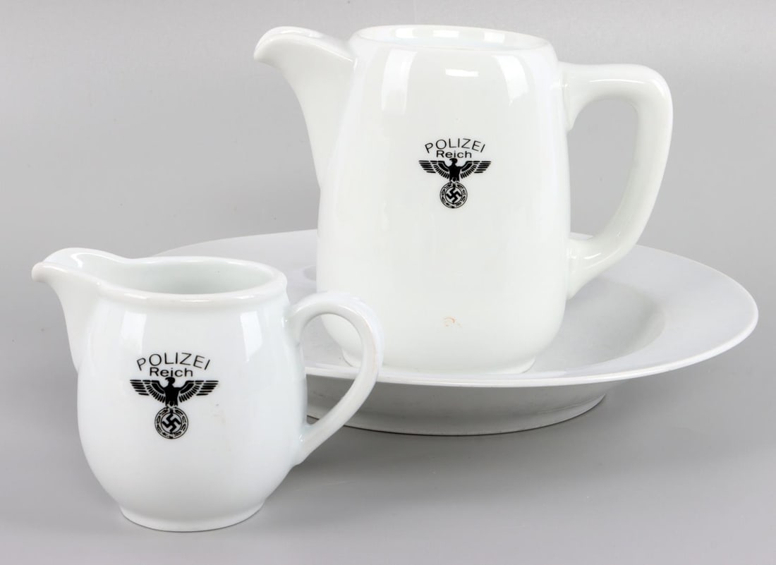 3 Wwii German Reich Ss & Polizei Reich Porcelain Auction