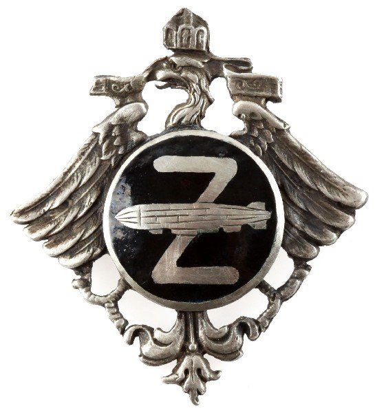 GERMAN IMPERIAL SILVER ZEPPELIN BADGE