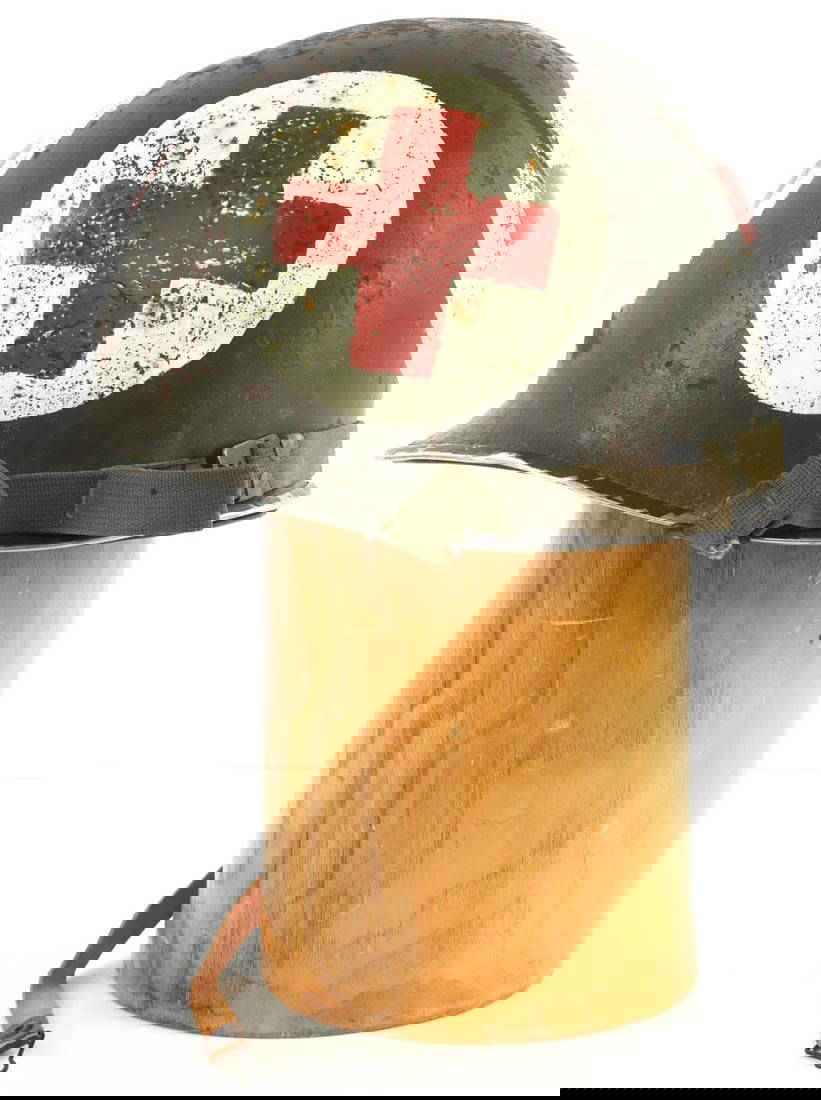 Wwii M1 Combat Medic Helmet Complete Front Seam Auction