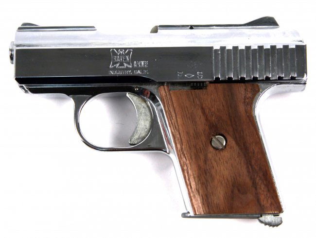 RAVEN P-25 SEMI AUTOMATIC PISTOL NICKEL PLATE : Lot 3487