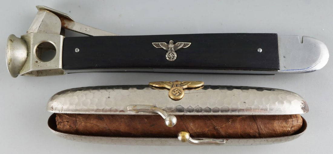 Wwii German Nsdap Solingen Cigar Cutter And Case Auction