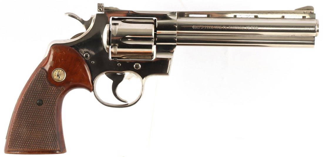 Vintage 60's Colt Nickel Python .357 Mag Revolver Auction