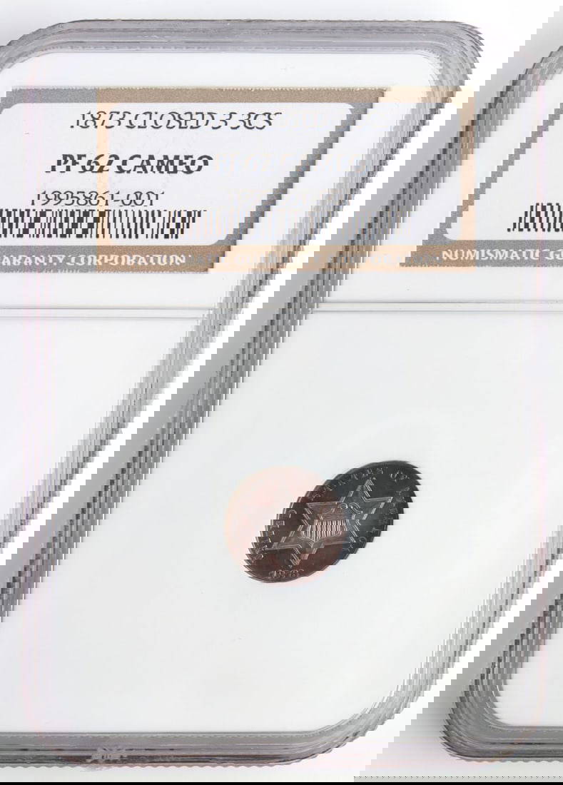 Silver 1873 Closed 3 3 Cent Piece Ngc Pf 62 Auction