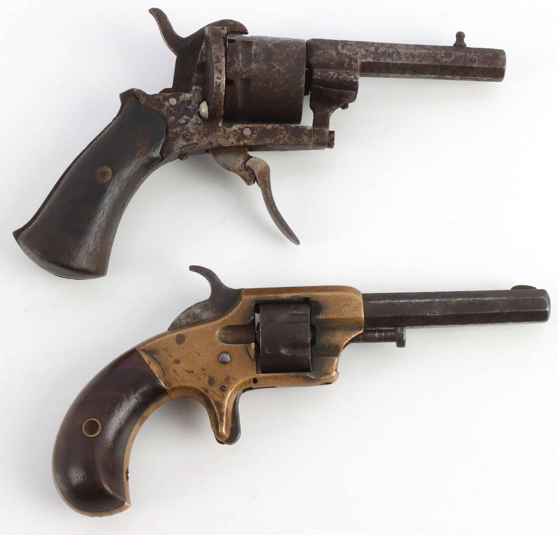2 Antique 19th Century Revolvers Pinfire & Rimfire Auction