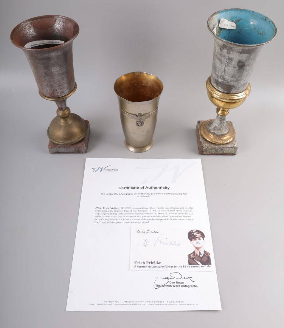 Wwii German Dachau Shooting Trophy & Priebke Auto Auction