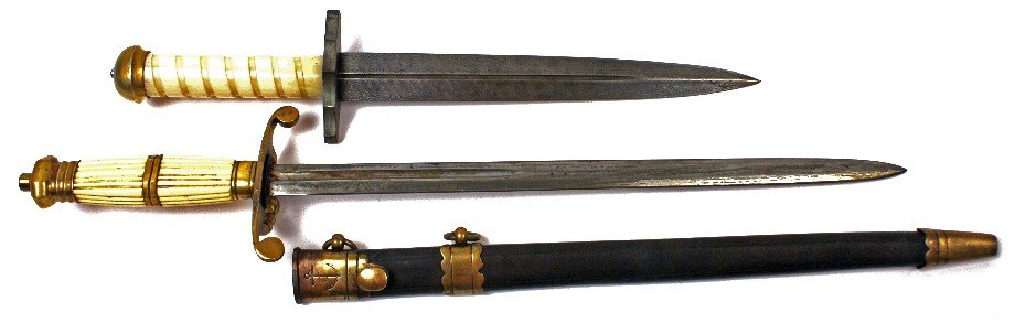 ROYAL NAVY DIRK REPRO & DAMASCUS DAGGER