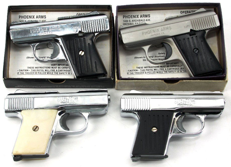 LOT 4 PHOENIX ARMS RAVEN .25 CALIBER PISTOLS