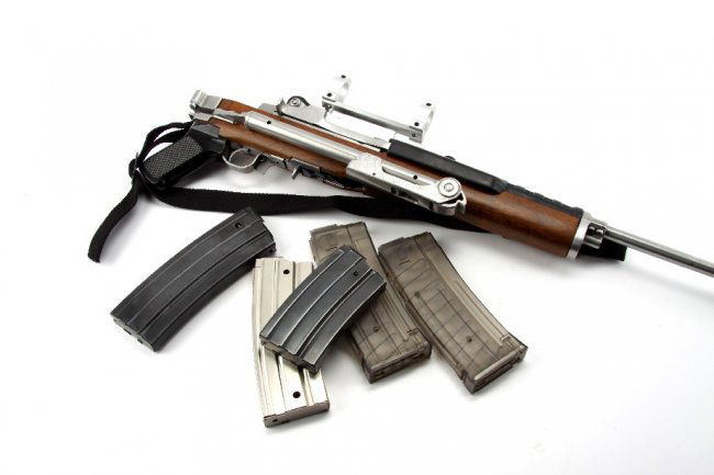 RUGER MINI 14 STAINLESS SIDE FOLDER & PISTOL GRIP : Lot 5183