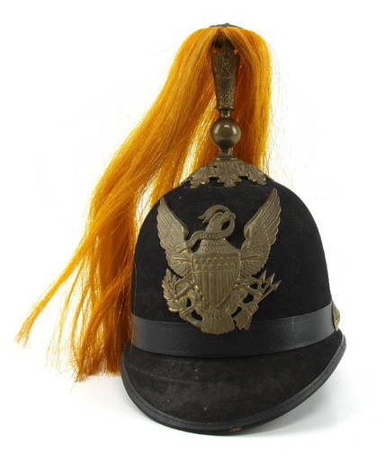 Us Army M 1881 Cavalry Dress Helmet W/ Gold Plume