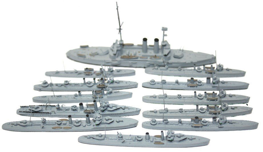 12 WWI BRITISH ROYAL NAVY NAVIS-NEPTUN SHIP MODELS