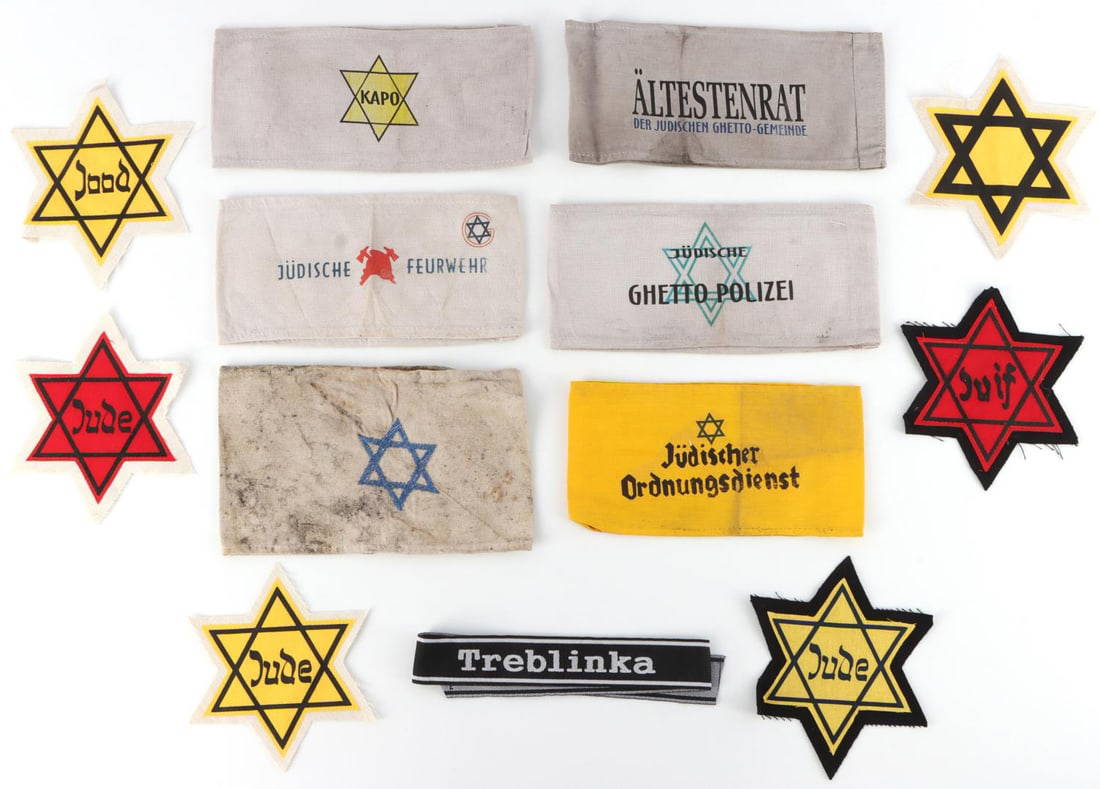 Wwii Jewish Arm Bands & Star Of David Patch Lot 13 Auction