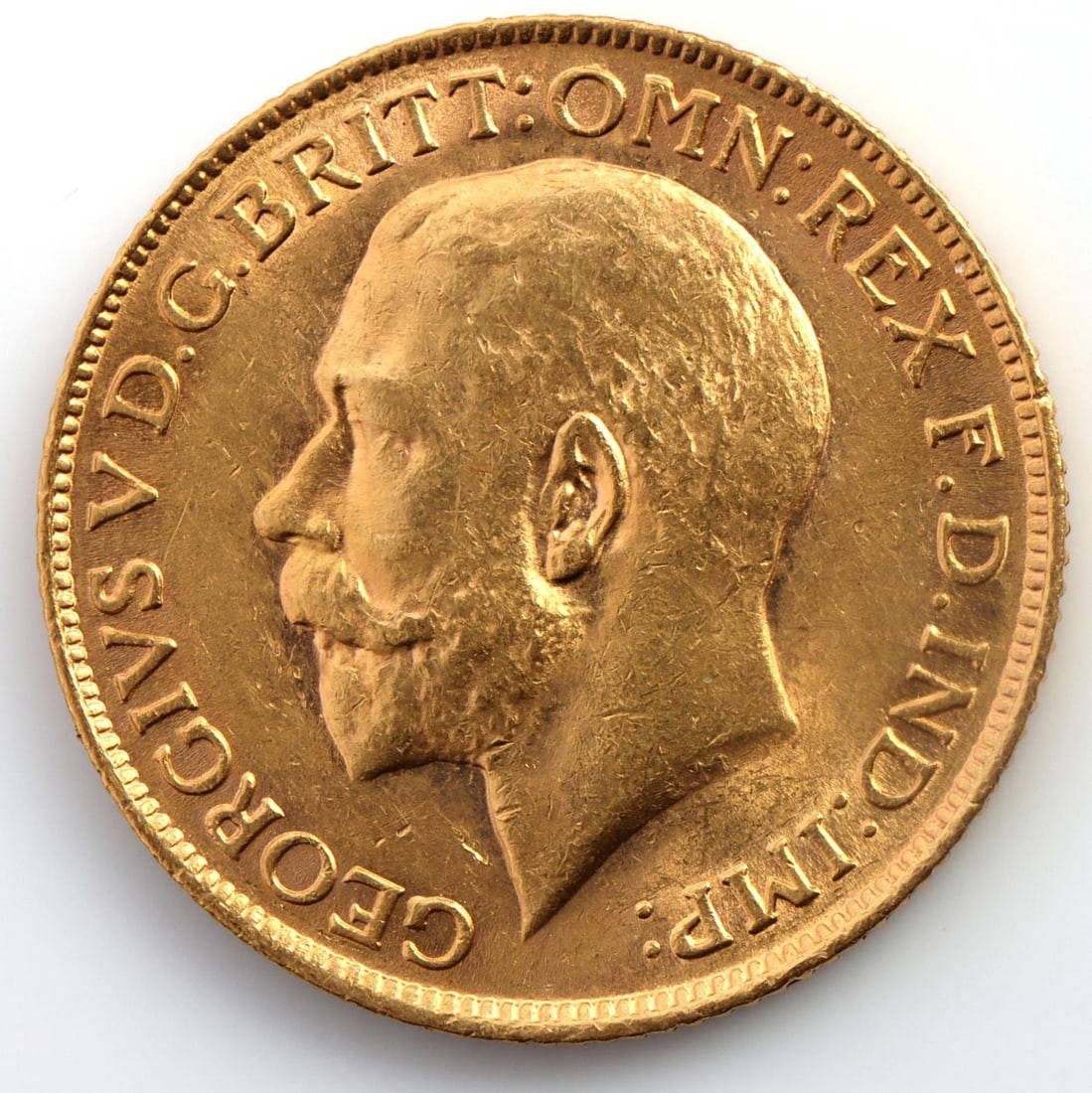 1913 Great Britain King George Gold Sovereign Coin Auction