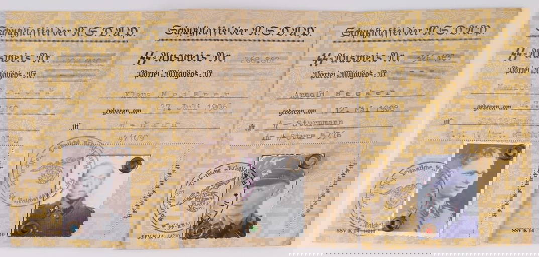 Lot Of 3 Wwii German Ausweis Identification Cards