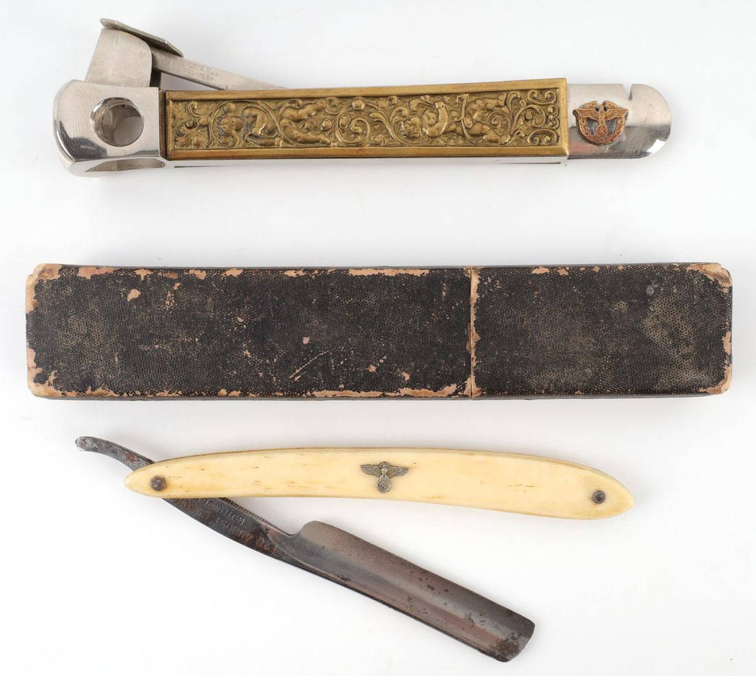 Wwii German Reich Cigar Cutter & Straight Razor Auction