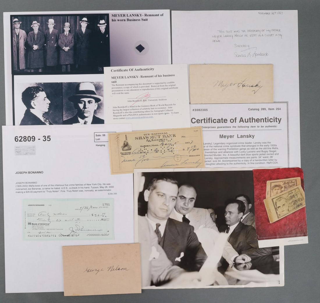 Meyer Lansky Al Capone George Nelson Bonanno Auction