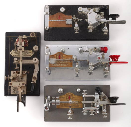 Lot Of 4 Vibroplex Morse Code Telegraph Keys