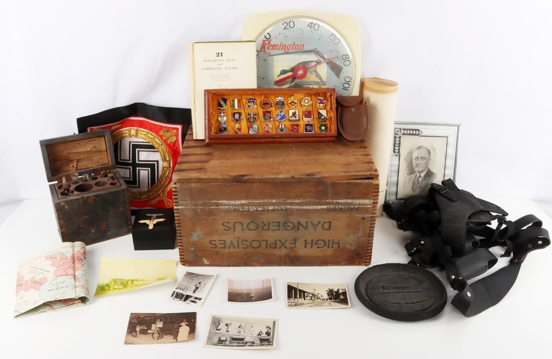 Wwii German U.s. Military Collectible Lot Tnt Box Auction